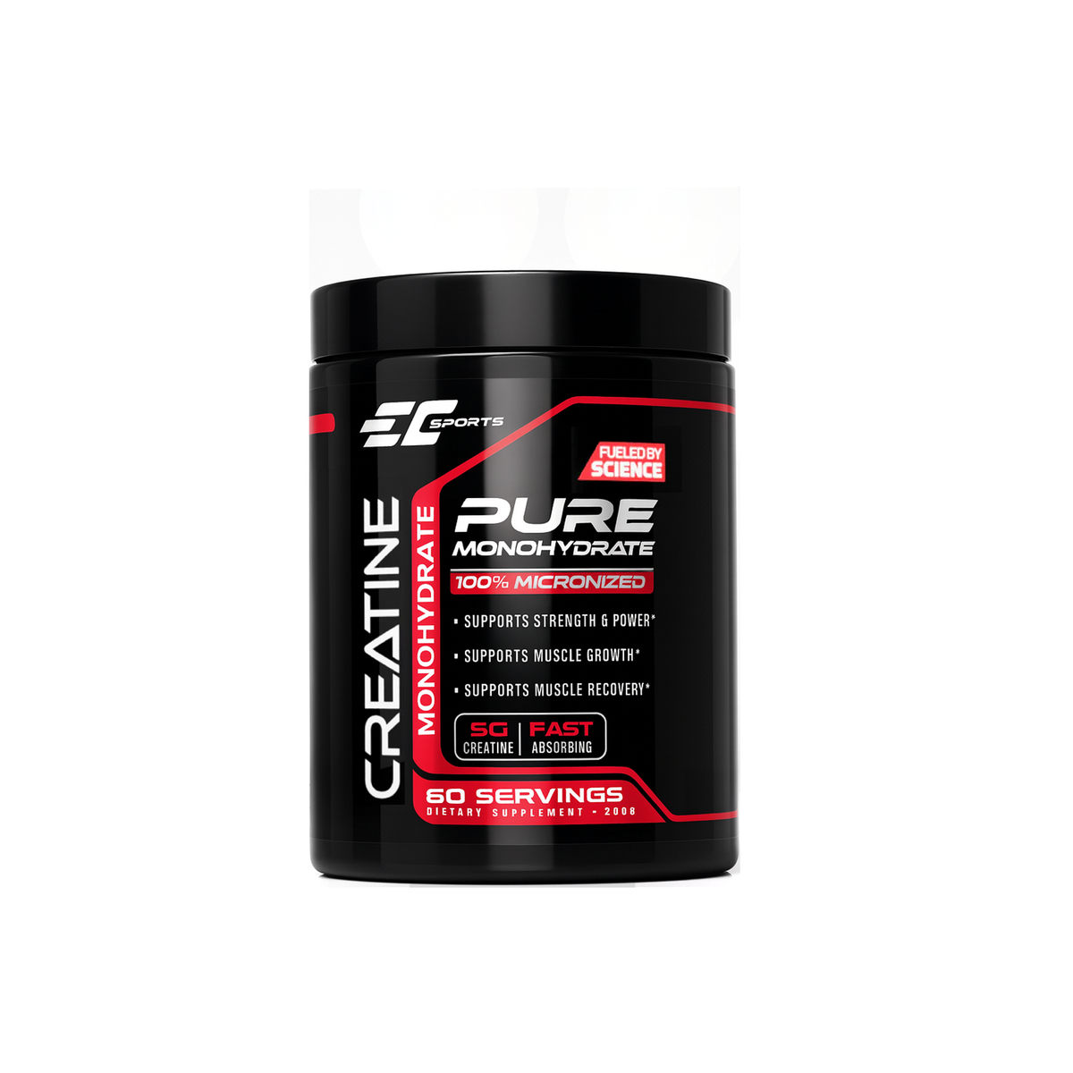 EC Sports Pure Creatine Monohydrate – 100% Micronized (300g / 60 Servi ...